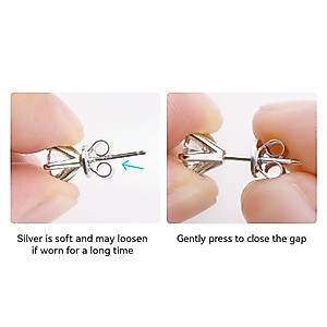 DYUNQ Moissanite Stud Earrings for Women, 1 Carat 5MM Simulated Diamond Earrings in Sterling Silver, Hypoallergenic, White Gold Plated, Mother's Day Gifts