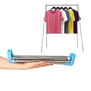 ND Portable Garment Rack for Hanging Clothes,Foldable Retractable Mini Drying Rack for Travel,Camping,Dance,Home
