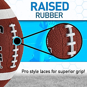 Franklin Sports Junior Football - Grip-Rite 100 - Kids Junior Size - Youth - Durable Outdoor Rubber Football - Classic Brown