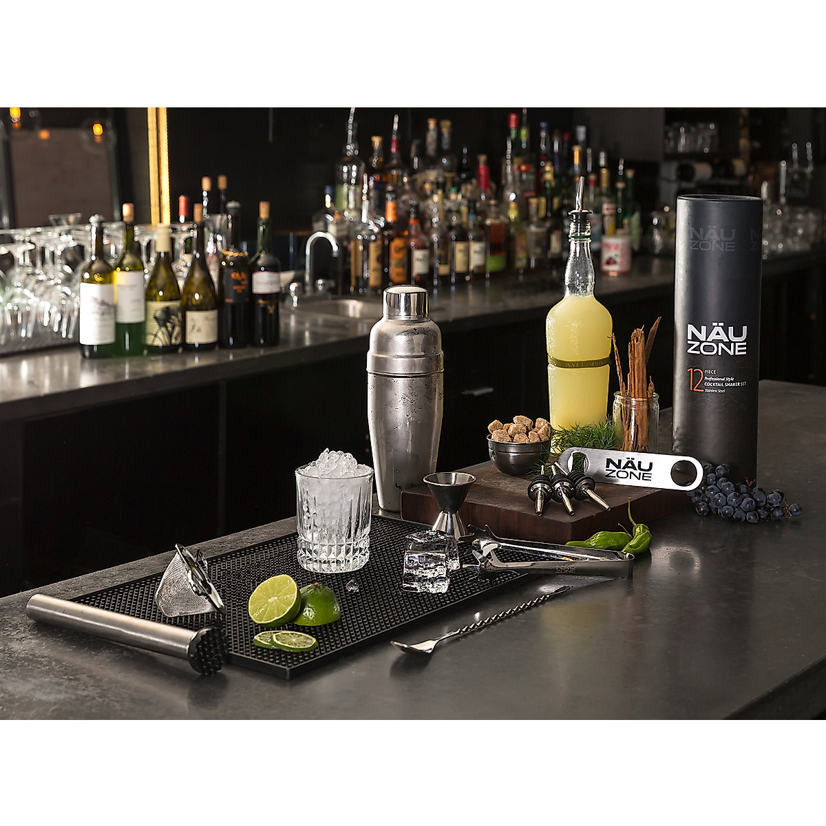 Professional Bartending Kit (12 Piece) | Cocktail Shaker Set | Bar Set with Elegant Stainless Steel Large 30 Oz. Cocktail Shaker - Premium Mixology Bartending Kit | Deluxe Gift Packaging