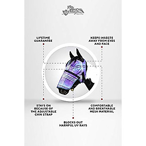 Kensington Signature Fly Mask w/Removable Nose (L-Average, 2017 - Lavender Mint)