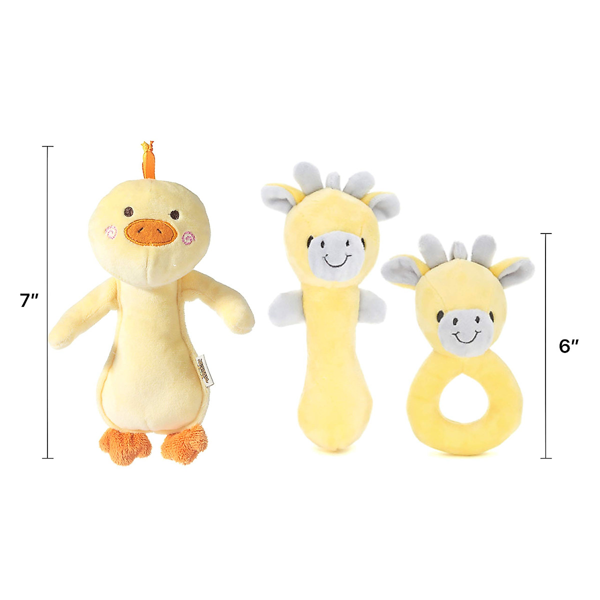 VLIFE Interactive Plush Toy Duck Set (3 Packs) with Squeaker and Jingle Sounds for Puppies and Small Dog Birthday Gift Set as Companion for Puppies and Small Breed Dogs(Premium Quality), Yellow
