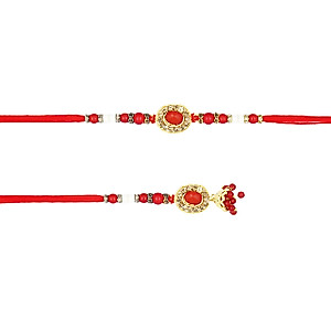 TrendBell Lumba Rakhi Set for Brother Bhabhi | Raksha Bandhan Handmade Rakhi Fancy Rakhi for Bhaiya Bhabhi | Rakhi for Brother (Design1)