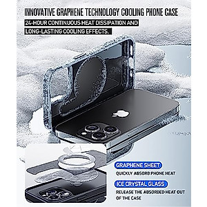 VALUEAGLE Graphene Cooling Case for iPhone 14 Pro Max Case [Strong Magnetic] [Compatible with MagSafe] [360°Military Grade Protection] [24h Self-Circulating Cooling] (6.7inch Black