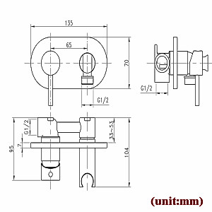 TRUSTMI Toilet Concealed Hot and Cold Bidet Spray Set, Brass Hand Held Warm Water Sprayer Shattaf,Chrome
