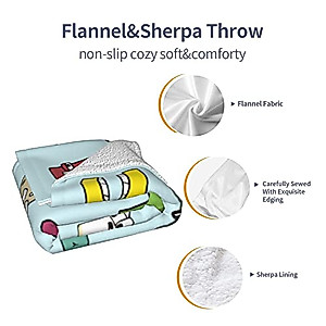Throw Blanket Flannel Blankets for Bedding Couch Sofa Living Room Throws All Season (A,50"X40")