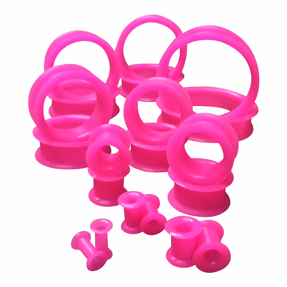 Lobal Domination Pair of Pink Soft Silicone Ear Tunnels Plugs - up to Size 50mm! (2" (50mm))