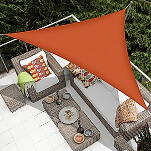 Number-one Sun Sail Shades, 9.8x9.8x9.8ft Sun Shade Sail Triangle/Waterproof 160GSM UV Block Sail Canopy, Sun Shade Sail Canopy for Patio Backyard Lawn Garden Deck Sand Camping or Outdoor Activities
