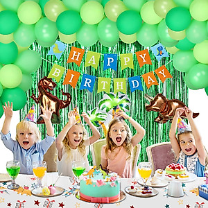 JHkim 2 Pack Dinosaur Graduation Tablecloths, Dinosaur Table Cover for Birthday, Dino Themed Party Decorations Supplies Kindergarten Preschool Grad, Party Table Cloths for Kids Boy, 52" X 87"