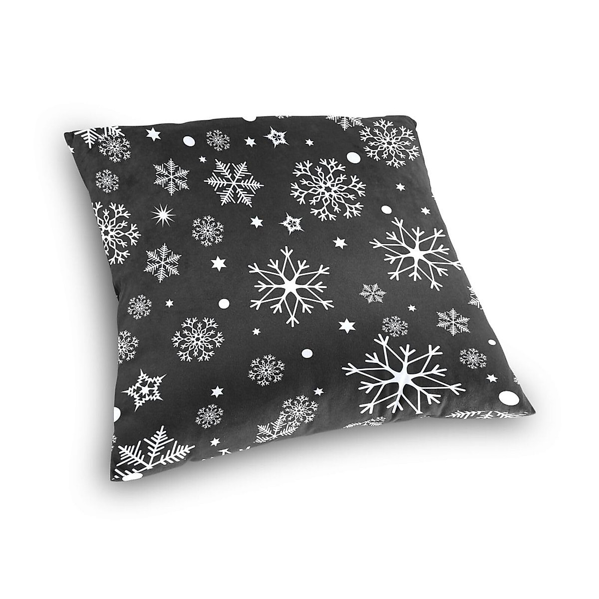 YETTASBIN Black Snowflake Throw Pillow Cover 20 x 20 Inch, Soft Square Cushion Case for Home Couch Sofa Bedroom Car Farmhouse Decor