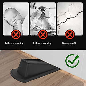 Door Stoppers, Door Stops for Bottom of Door, Rubber Door Wedge for Tile, Concrete, Carpet, Wooden Floor (4 Pack, Black)