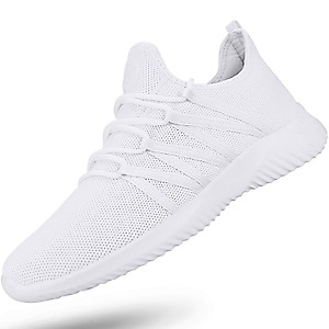 Feethit Mens Slip On Running Shoes Breathable Lightweight Comfortable Fashion Non Slip Sneakers for Men Cs05 White Size 10