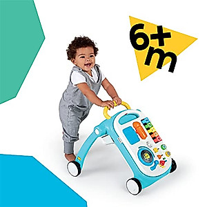Baby Einstein Musical Mix ‘N Roll 4-in-1 Push Walker, Activity Center, Toddler Table and Floor -Toy for 6 Months+, Blue