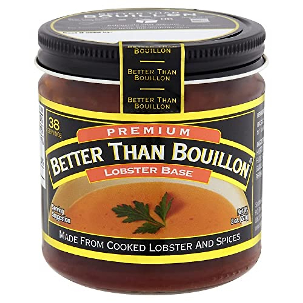 Better Than Bouillon Premium Lobster Base, Made from Select Cooked Lobster & Spices, Makes 9.5 Quarts of Broth 38 Servings, 8 Ounce (Pack of 2)