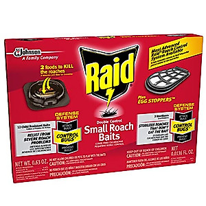 Raid Double Control Small Roach Baits Plus Egg Stopper 0.63 Ounce (Pack of 6)