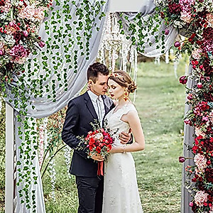 CEWOR 14 Pack 98 Feet Fake Ivy Leaves Artificial Garland Greenery Hanging Plant Vine for Bedroom Wall Decor Wedding Party Room Aesthetic Stuff