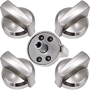 Funmit 5 Pack WB03X25796 Heavy Duty Burner Knob Exact Compatible with General Electric(GE) Stove Range Replaces AP5986232 WB03T10326 PS11721433 B071RXPPGF 4362262 Cooktop, Silver