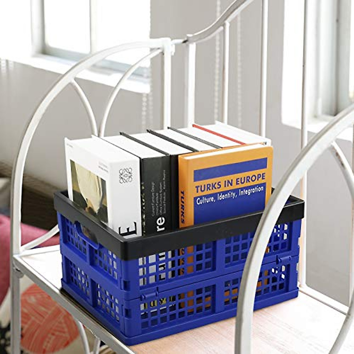 Tstorage 16 L Plastic Folding Crate, Collapsible Storage Bin, 3 Packs