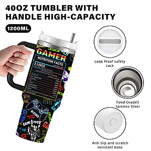 Gaming Gifts for Men Boys, Gamer Gifts for Men, 40oz Gamer Tumbler Cup, Gaming Mugs, Teen Boy Gifts Gaming Stuff, Gaming Gamepad Presents for Son Boyfriend, Birthday Gifts for Men Boys Gaming Cup