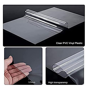 Clear PVC Desk Chair Mat 1mm Clear Vinyl Plastic Floor Runner Protector, Non Skid Transparent Hallway Entrance Doormat Kitchen Low Pile Carpet Protector Pad, Waterproof,50/80/90/100/120/140cm wide for