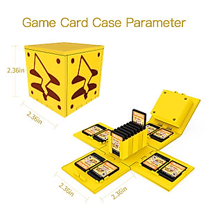 UFOPETIE 16 in 1 Game Case for Nintendo Switch Game Storage,Compatible with Nintendo Switch Case Pokemon Theme,Nintendo Switch Game Card Holder,for Switch Accessories-Tail-Thumb Grip 2PCS