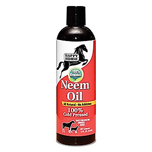 Happy Horse Neem Oil, 100% Cold Pressed and Unrefined, Cosmetic Grade, Add to Horse Fly Spray, 12oz