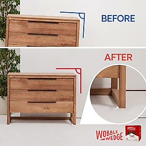 Wobble Wedges Flexible Plastic Shims, 30 Pack - MADE IN USA - Multi-Purpose Shim Wedges for Home Improvement & Work - Plastic Wedge, Table Shims for Leveling, Toilet Shims & Furniture Levelers - Clear