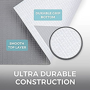 Home Genie Slip Resistant Removable Smooth Durable Drawer and Shelf Liner, Non Adhesive, Roll, Décor Kitchen Cabinet Shelves Liners, Stain Protection, Drawers, Desks, 12 Inch x 10 FT, Slate Gray