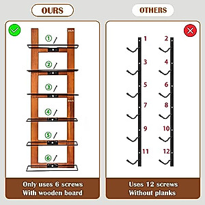 B4Life Wine Racks Wall Mounted, Wall Wine Bottle Display Rack 6 Bottle Wall Wine Racks for Wine Bottles, Wood Wine Holder Wall Mounted for Dining Room, Storage Room, Wine Cellar, Kitchen
