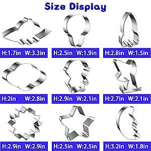 Wonmon 9 PCS Space Cookie Cutters Set, Metal Outer Space Cookie Cutters Rocket, Astronaut, Moon, Star, Sun, Planet, Airship, Radar, Alien Shape Cookie Cutters Molds for Space Theme Party Supplies