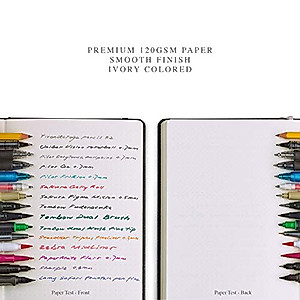 Jumping Fox Design Premium A5 Dotted Journal Hardcover Notebook, Medium 5.6 x 8.4 inches, 120gsm Thick Paper, Numbered Pages, Inner Pocket, Unique Leatherette, Satin Purple