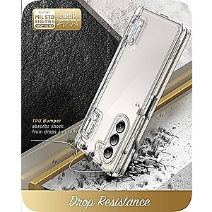 i-Blason for Samsung Galaxy Z Fold 5 Case with Pen Holder, Clear Full-Body Protective Z Fold 5 Case with Built-in Screen Protector & Hinge Protection (Clear)