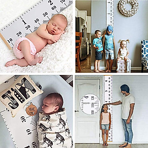 Growth Chart Wall Hanging, Portable Kids Wall Ruler Removable Height Measure Chart for Boys Girls Growth Ruler from Baby to Adult for Child's Room Decoration 79''7.9''