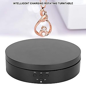 360° Rotating Display Stand, Motorized Display Stand Turntable Max Load 2-4KG 3 Gears Two Way Revolving Turntable Base for Jewelry Spinner Phone