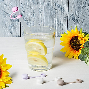 4Pcs Silicone Straw Tips Cover for Stanley Cup with Handle,10mm Silicone Straw Covers for Stanley 40oz & 30oz Tumbler Cup Accessories, Reusable Drinking Straw Tips Lids