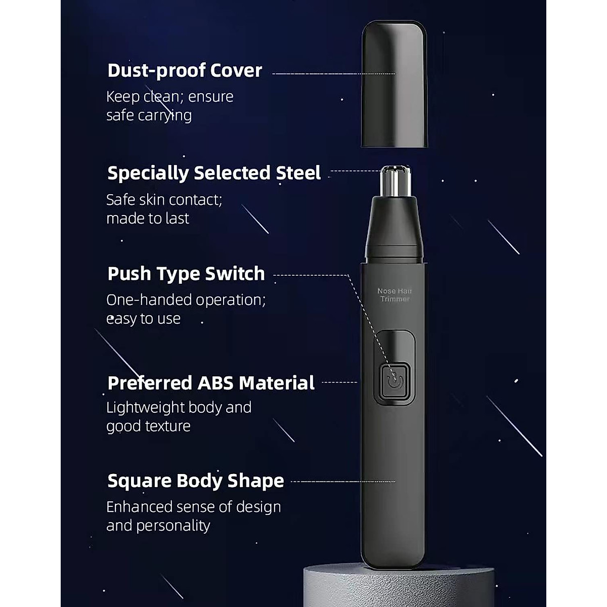 Ear and Nose Hair Trimmer Clipper Professional Painless Eyebrow & Facial Hair Trimmer for Men Women, Battery-Operated Trimmer