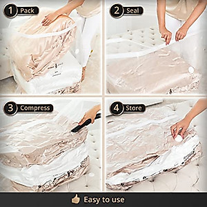 GENIE SPACE - Incredibly Strong Premium Cube Space Saving Vacuum Bags | Variety 5 Pack (1MX+2XL+2L) | Airtight & Reusable | Create 80% more space | For Clothes, Towels, Bedding, Duvets and more.