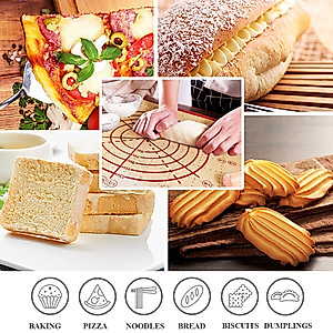 Silicone Baking Mat Pastry Mat Non Slip Non Stick Extra Large Bread Kneading Board with Measurements for Rolling Dough Thicken