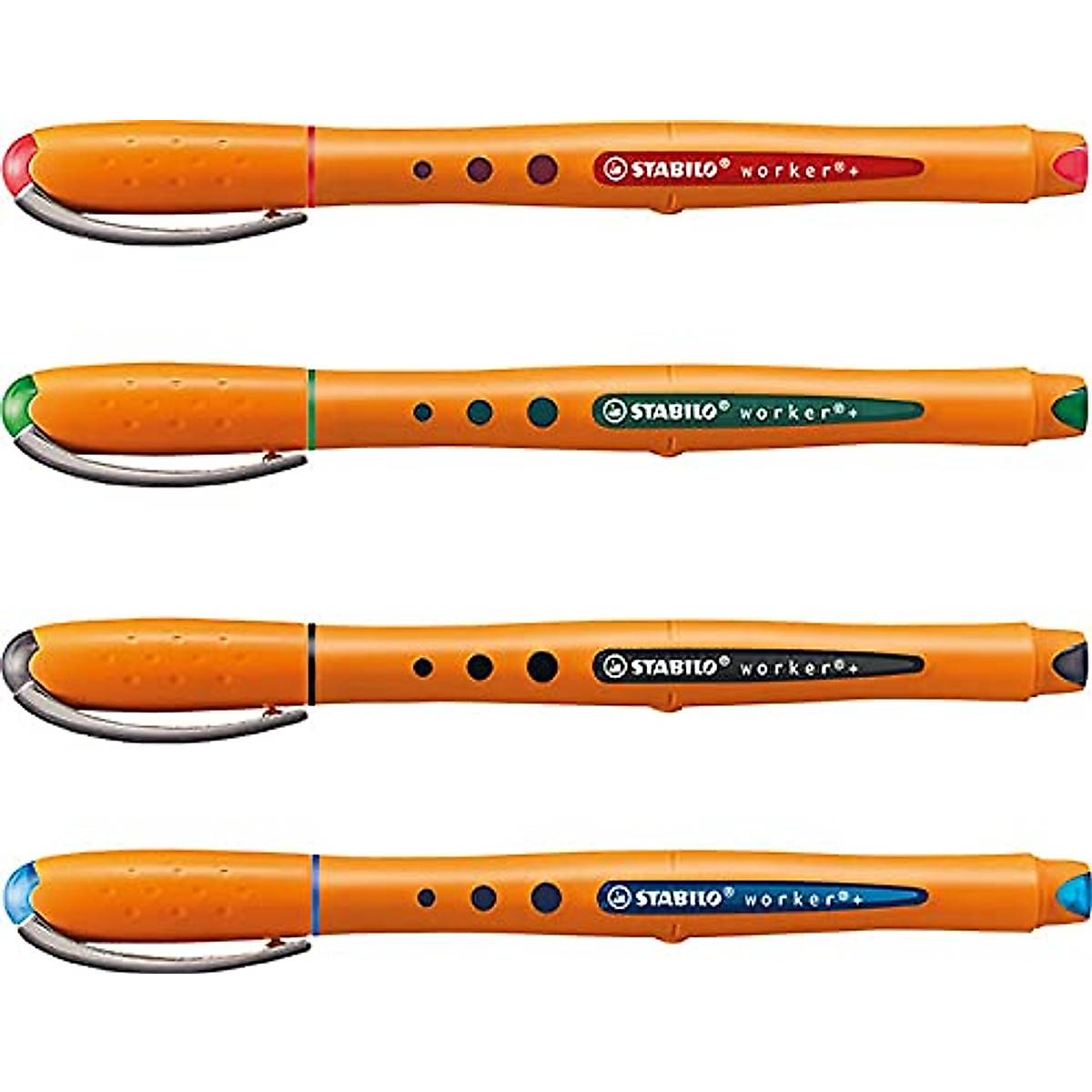 STABILO Worker+ fine Wallet of 4 - Rollerball