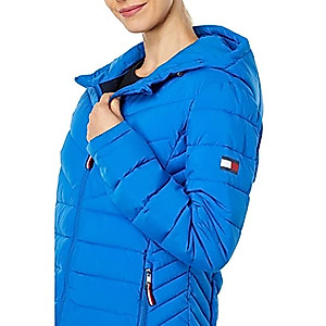 Tommy Hilfiger Hooded Packable Jacket Nautical Blue MD (US 8-10)