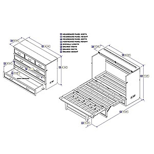 AFI,Northfield Murphy Bed Chest, Full, Driftwood
