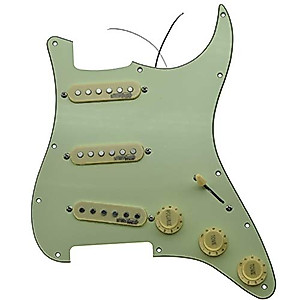 KAISH Mint Green Loaded Electric Guitar Pickguard Prewired Pickguard with Wilkinson Pickups for USA/Mexico FD Stratocaster