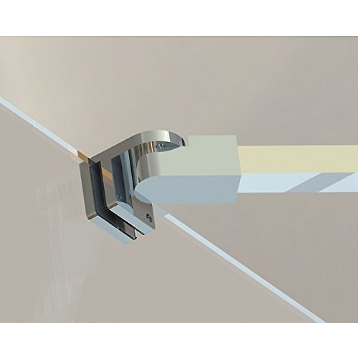 40cm / 15.7" Stainless Steel Frameless Shower Door Fixed Panel Wall-to-Glass Support Bar for 1/4" to 3/8" Thick Glass by M-Home (400mm, Chrome)