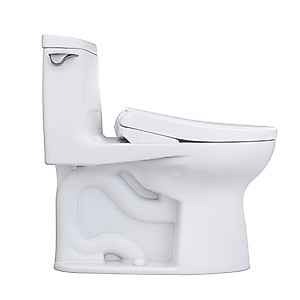 TOTO WASHLET+ UltraMax II 1G One-Piece Elongated 1.0 GPF Toilet and WASHLET+ S7A Contemporary Bidet Seat, Cotton White - MW6044736CUFG#01