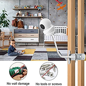 AOZTSUN Baby Monitor Mount Compatible with Babysense HD S2/ V43 Baby Monitor and Other Baby Monitor with 1/4 Threaded Hole 15.7 inches Flexible Clip Clamp Mount Long Gooseneck Arm