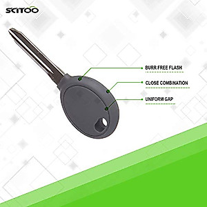 SCITOO Compatible with Keyless Entry Kit, 2 New Uncut Key Fob Replacement Transponder Chip Ignition Key 46 Blank Blade Tan Head 04-16 for Jeep for Patriot for Commander 5102247AA