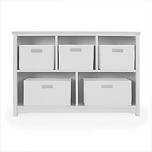 Guidecraft Classic Bookshelf - Gray: Wooden 5-Compartment Storage Shelving Unit for Kids Toys, Books, Paper, TV, and Bins - Children's Playroom Bookcase Furniture