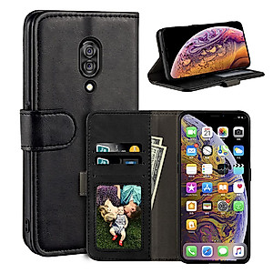 MILEGAO Case for Lenovo Z5 Pro, Magnetic PU Leather Wallet-Style Business Phone Case,Fashion Flip Case with Card Slot and Kickstand for Lenovo Z5 Pro GT 6.39 inches-Black