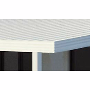 Four Seasons Outdoor Living Solutions Optima Series 22X12ft High-Grade Aluminum Attached Solid Outdoor Patio Cover Awning, 3 Posts, 20 Lb. Snow Load, White