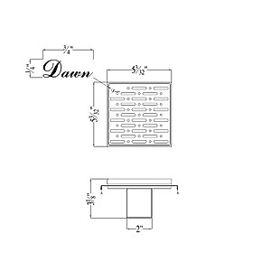 Dawn LRO050504 Contemporary Rio Orinoco River Series Square Shower Drain, 5"